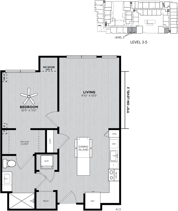 Studio, 1 or 2 Bedroom Apartments in Charlotte | Floorplans